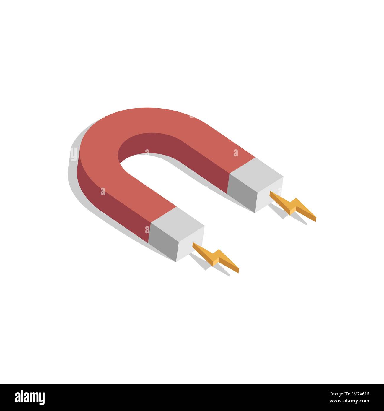 Magnet with Magnetic Power isolated on white background. Vector ...