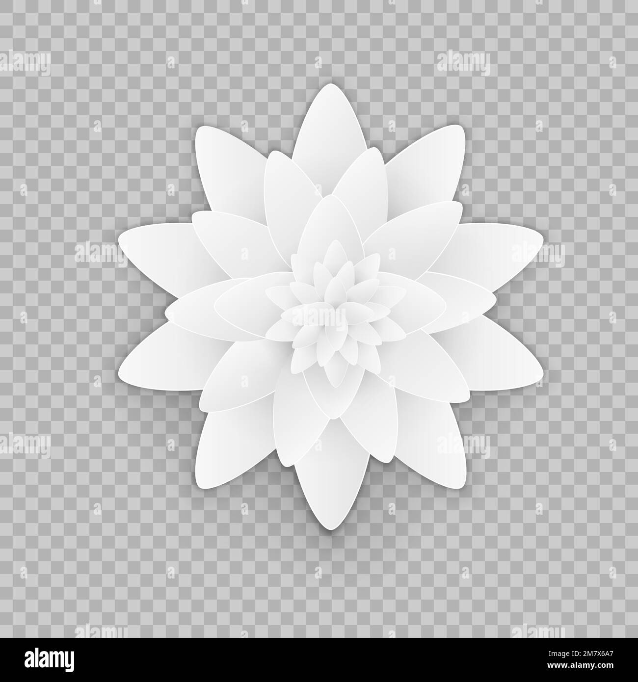 Paper flower lotus. isolated on transparent background. Vector ...