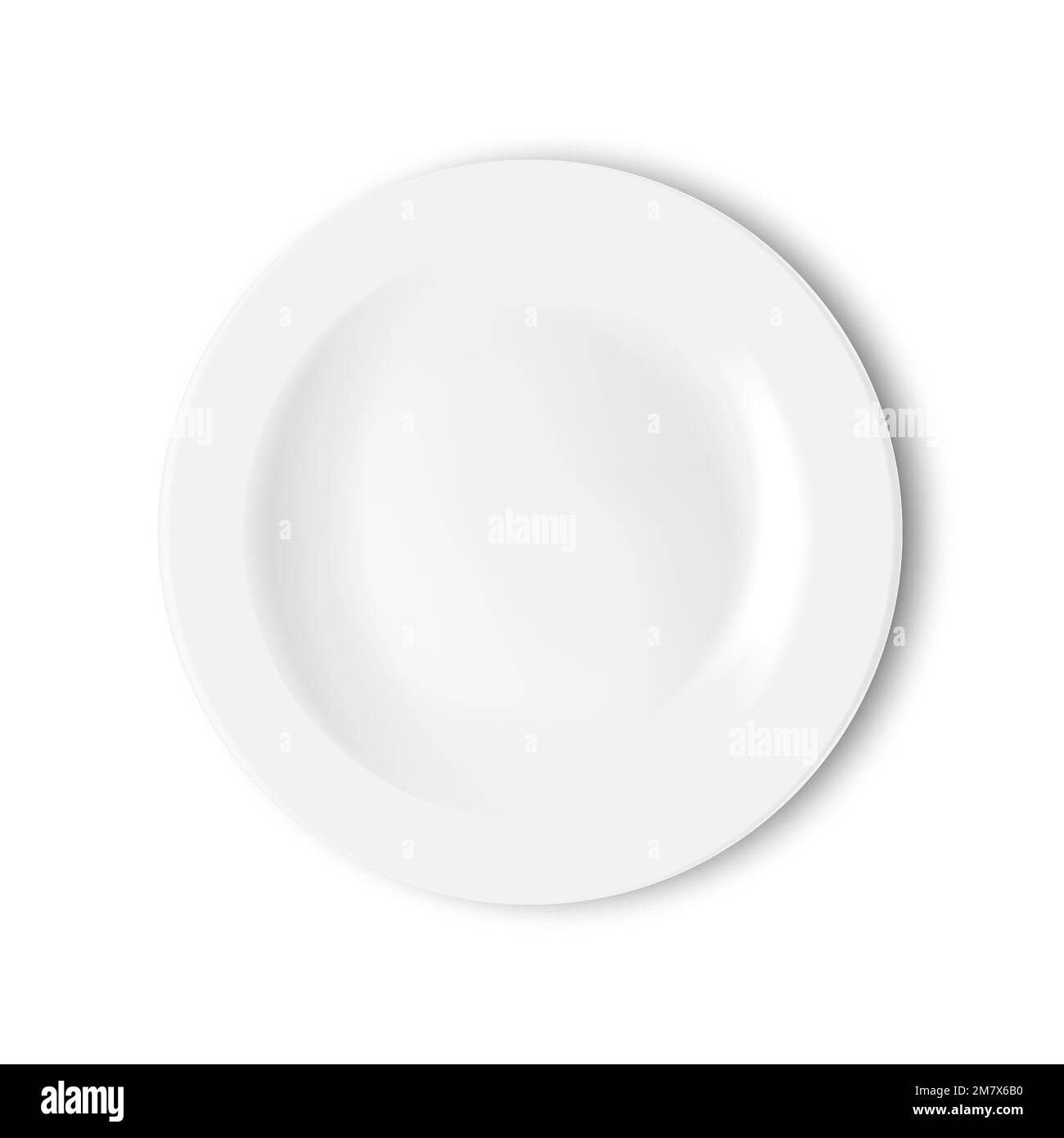 empty white plate isolated on white background. Vector illustration ...