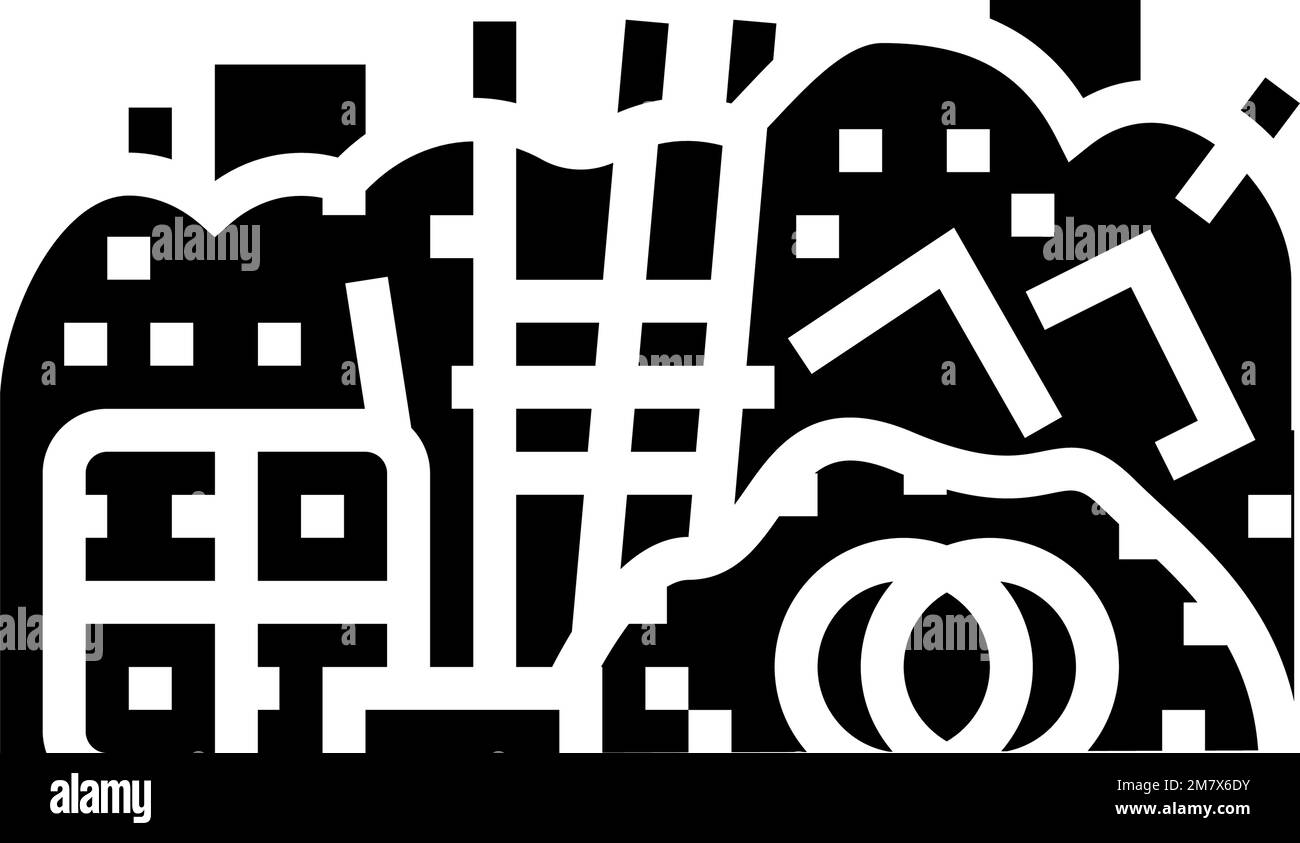 scrap steel steel production glyph icon vector illustration Stock ...