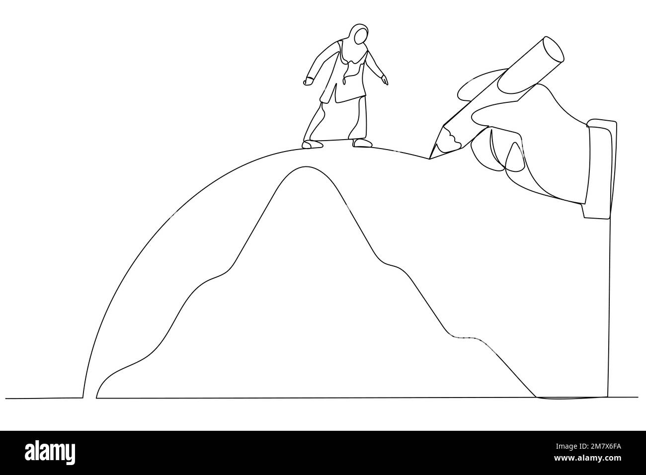 Drawing of giant hand draws a path to help the muslim woman cross the ...