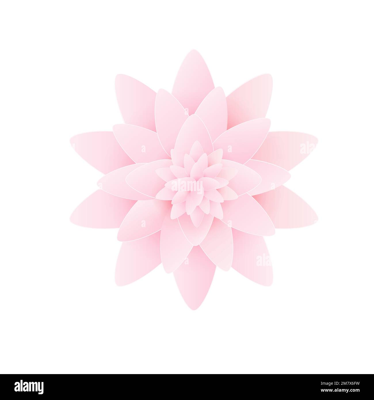 Paper flower lotus. isolated on white background. Vector illustration ...
