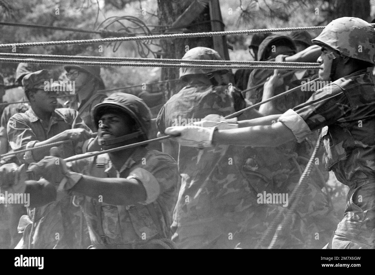 One rope bridge Black and White Stock Photos & Images - Alamy