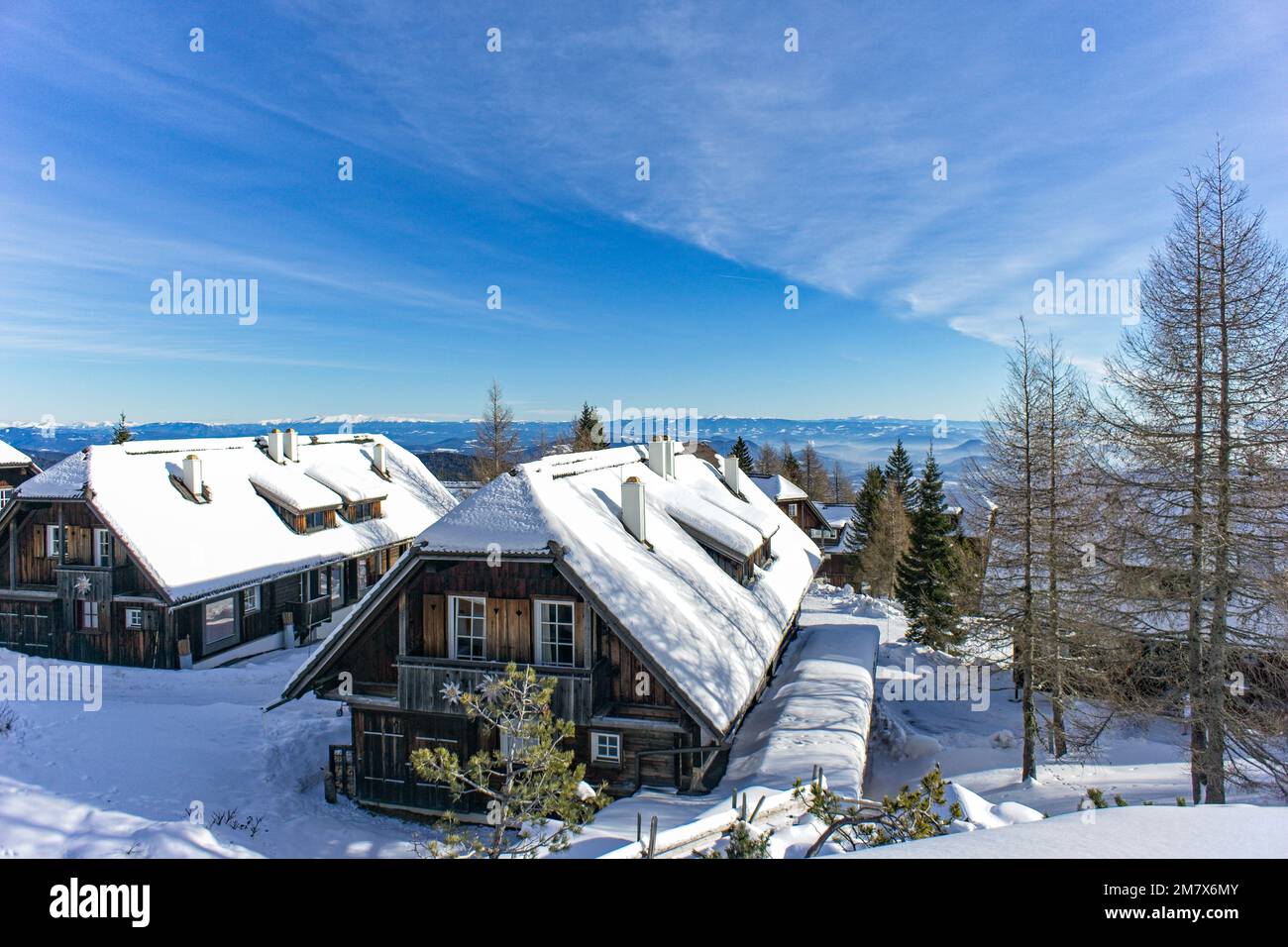 An aerial view of a winter landscape Stock Photo - Alamy