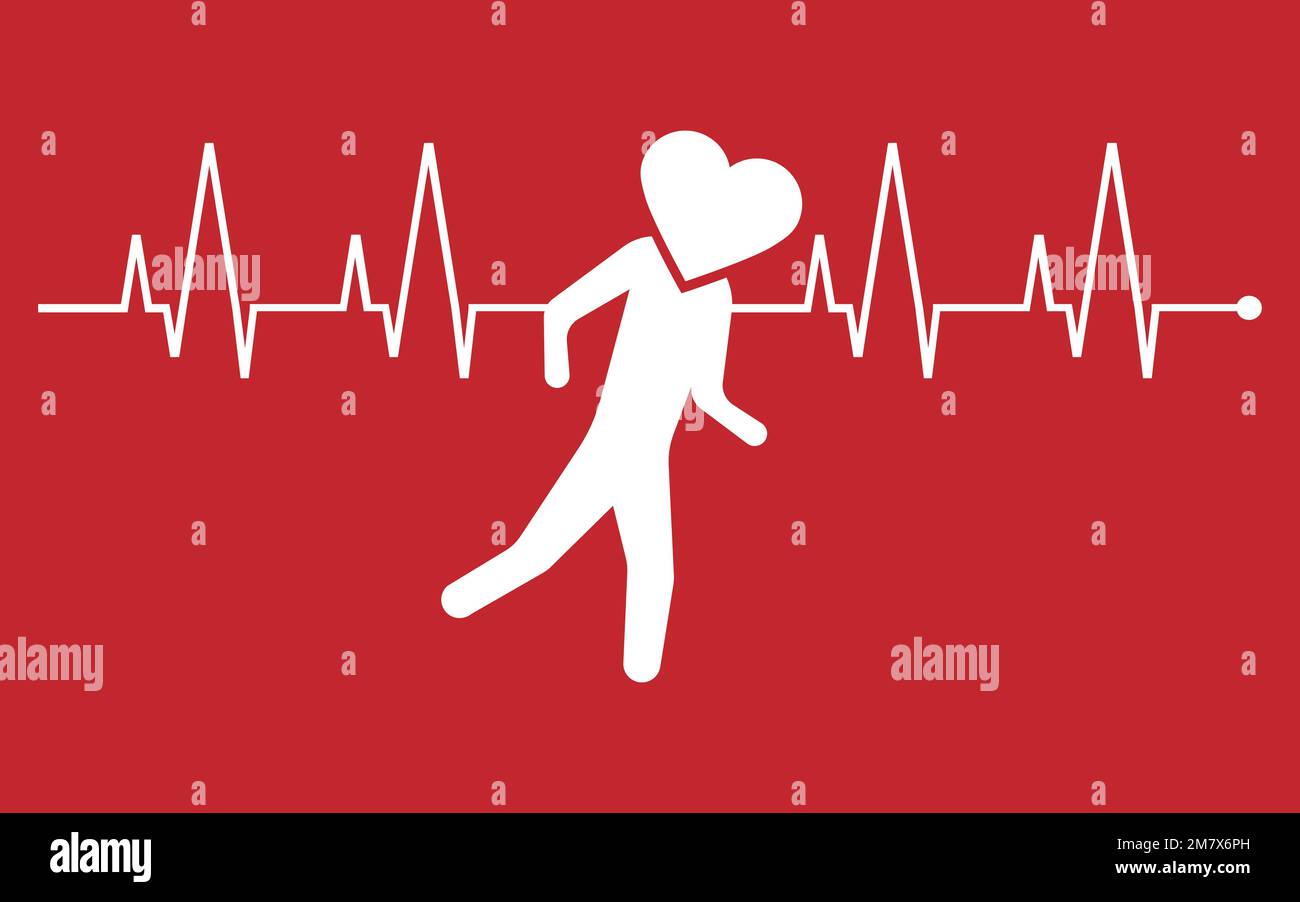 Heartbeat electrocardiogram running man hi-res stock photography and ...