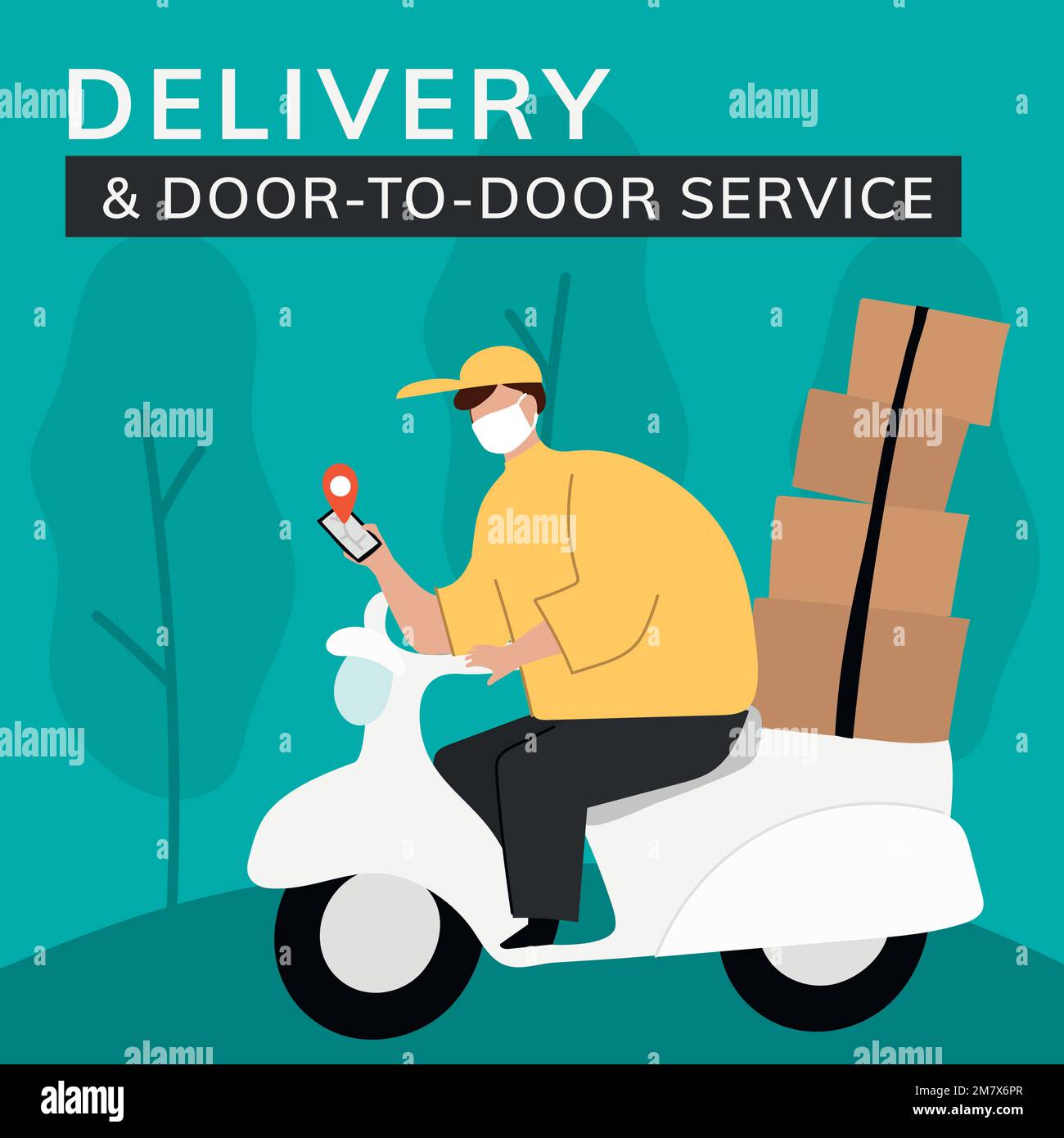 Door to door delivery template vector social media post Stock Vector ...