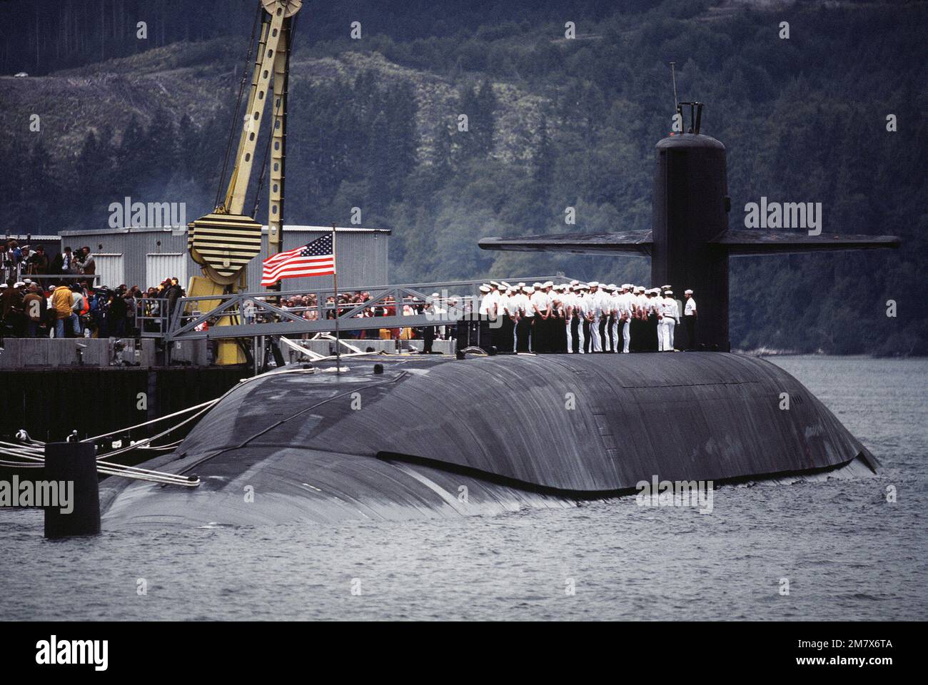 A starboard quarter view of the nuclear-powered strategic missile ...