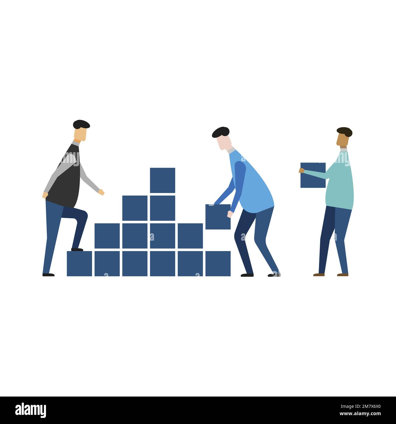 Employee support, Growth concept, Achievement, Team isolated on white ...