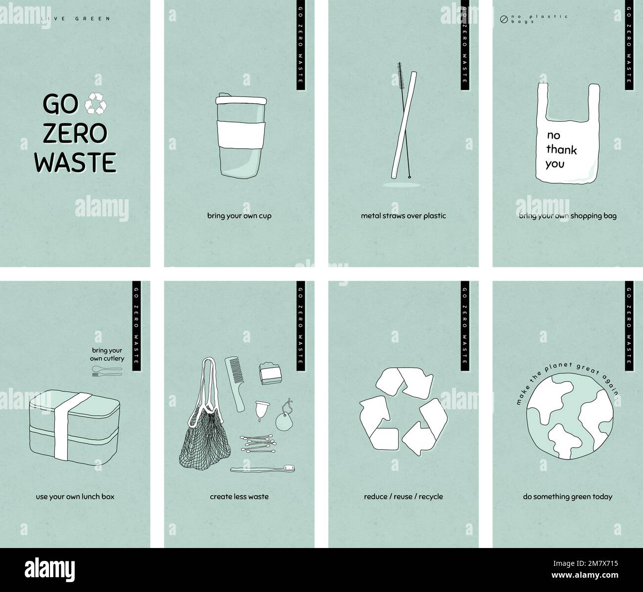 Go zero waste vector social media story template set Stock Vector Image ...