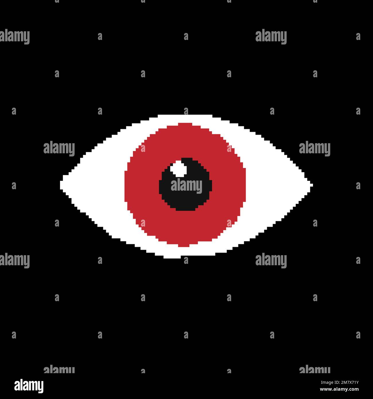 Eye pixel iconisolated on black background. Vector illustration. Eps 10 ...