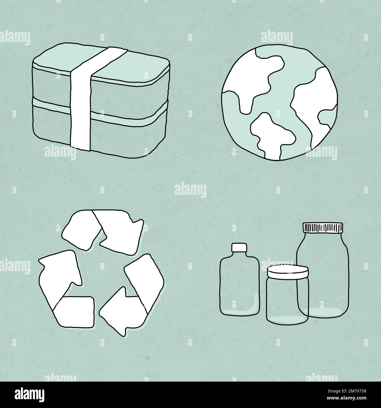 Eco-friendly product vector doodle illustration set Stock Vector Image ...