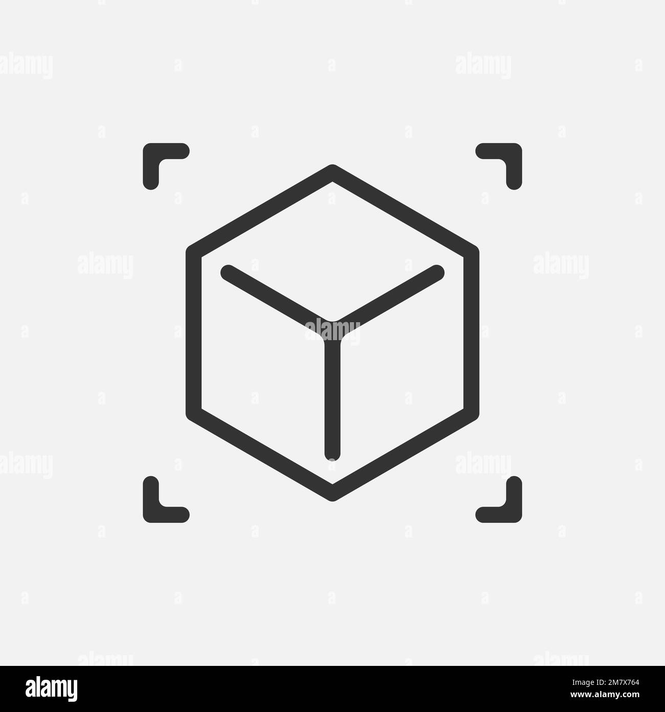 Augmented reality. cube icon isolated on white background. Vector ...