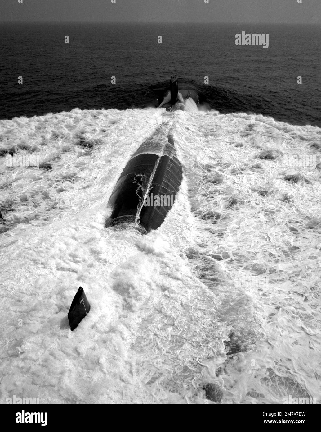Aerial starboard quarter view of the nuclear-powered attack submarine ...