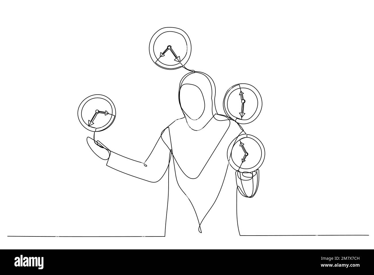 Illustration of muslim business woman successfully juggling managing ...