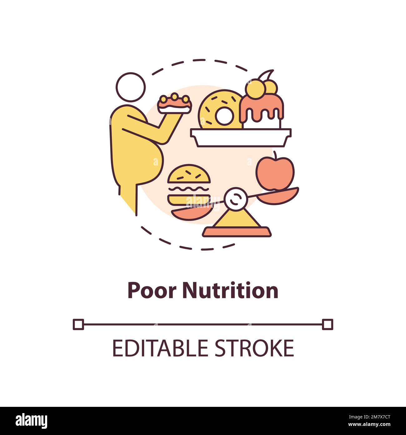 Poor nutrition concept icon Stock Vector Image & Art - Alamy