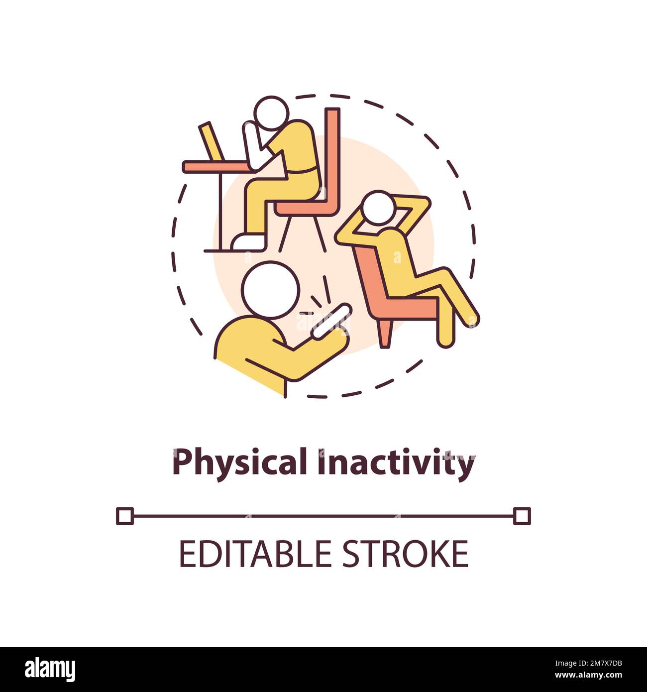Physical inactivity concept icon Stock Vector Image & Art - Alamy