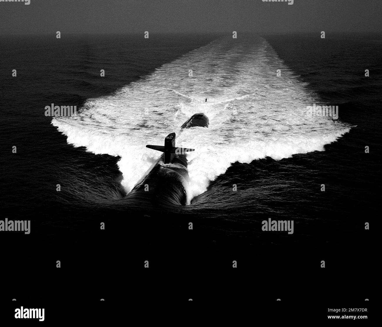 Aerial port bow view of the nuclear-powered attack submarine USS ...