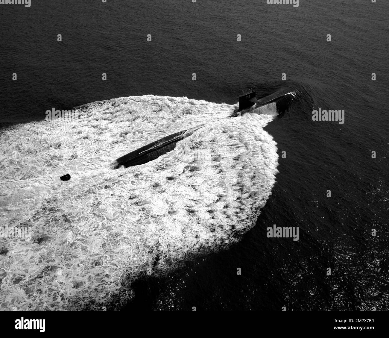 Aerial starboard quarter view of the nuclear-powered attack submarine ...