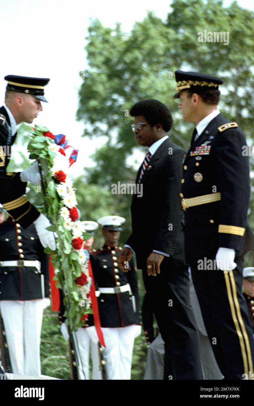 Major General Jerry Curry, right, hosts, an Army full honor wreath ...