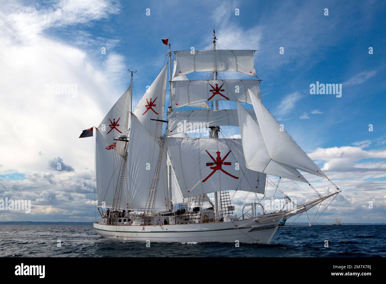 Omani Navy ship Shabab Oman, Hartlepool race start, 2010 Stock Photo ...