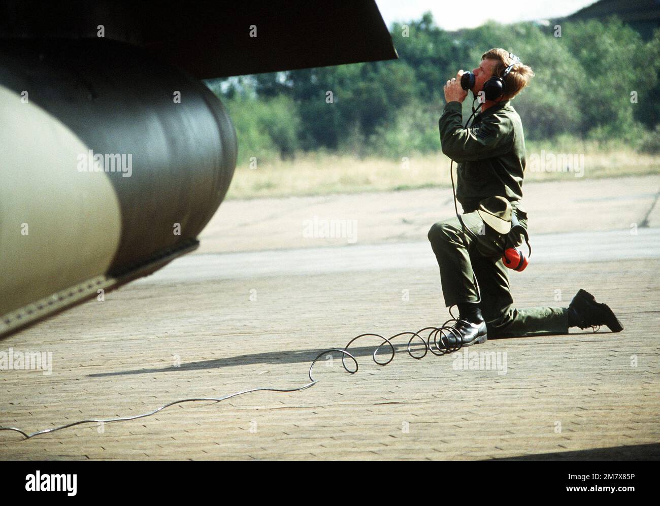 SSGT Terry Johnson prepares an F-4E Phantom II aircraft for takeoff ...