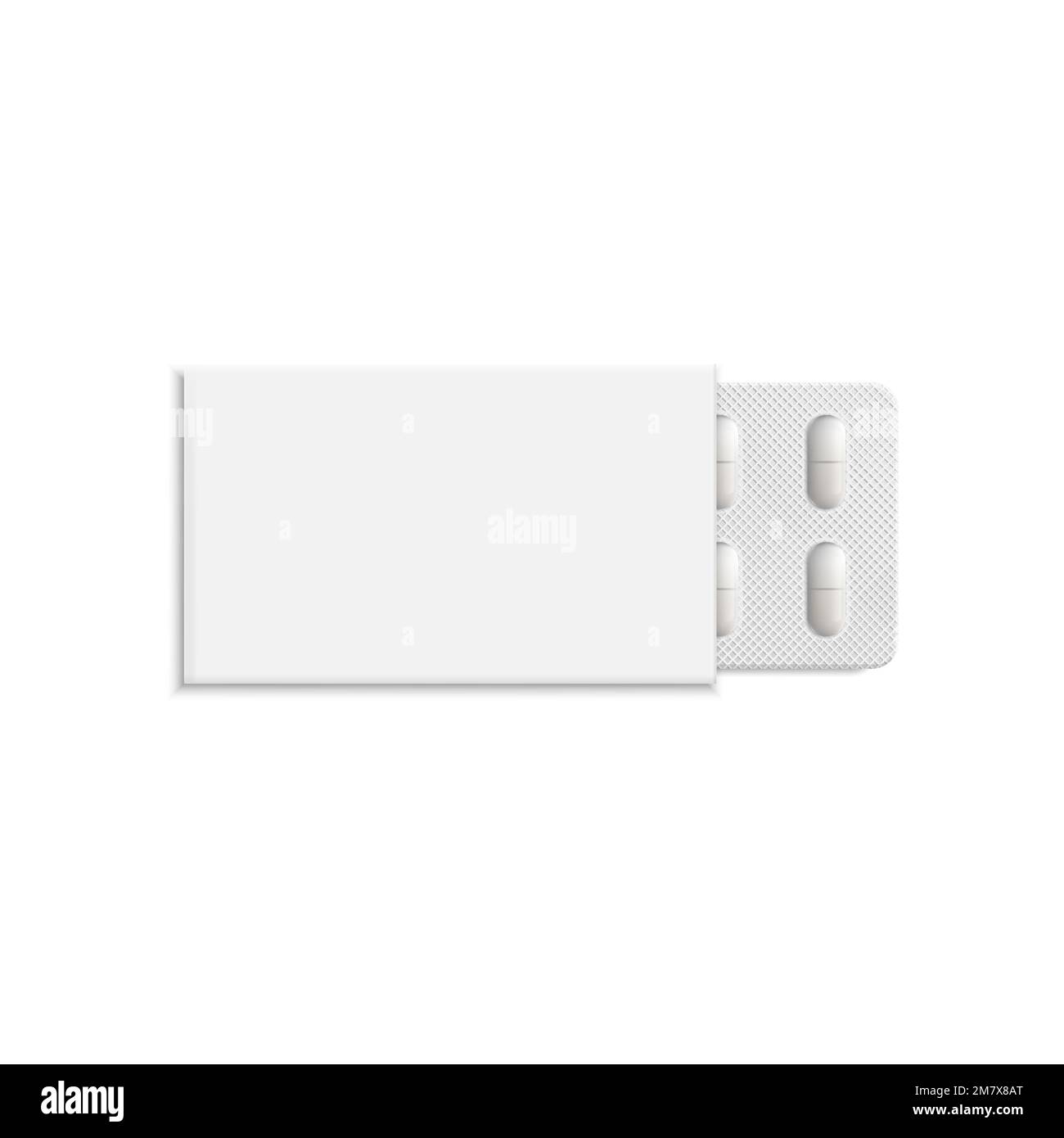 Package with tablets medicines mock up isolated on white background ...