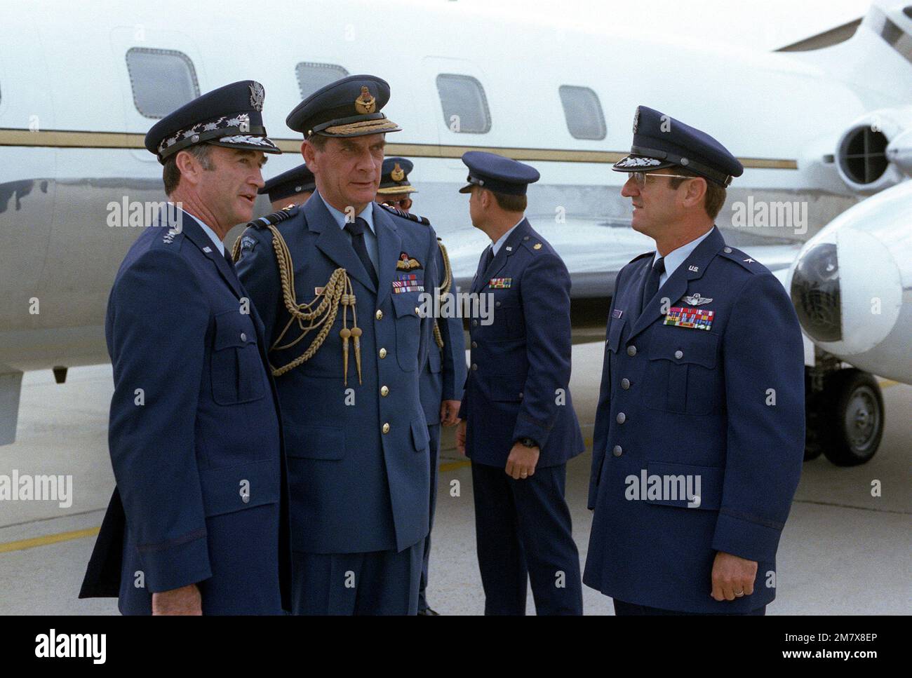 Air Marshal Evans of the United Kingdom (center), meets with GEN ...