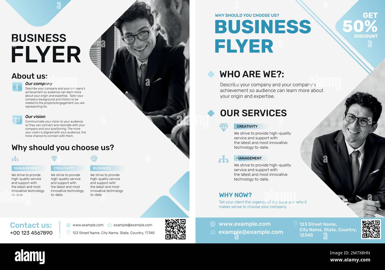 Editable business flyer template vector company introduction Stock ...