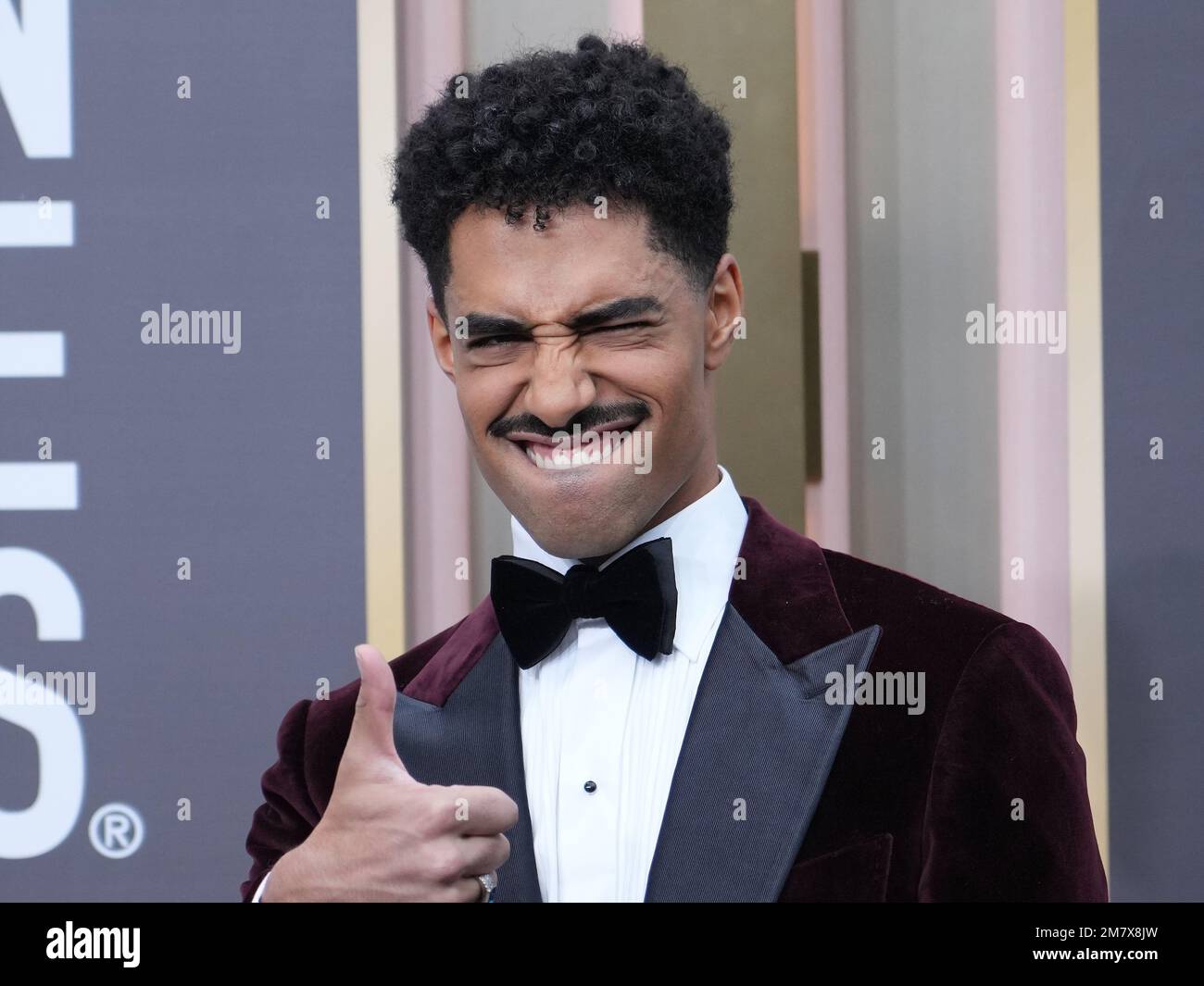 Los Angeles, USA, 10/01/2023, Boman Martinez-Reid arrives at the 80th ...