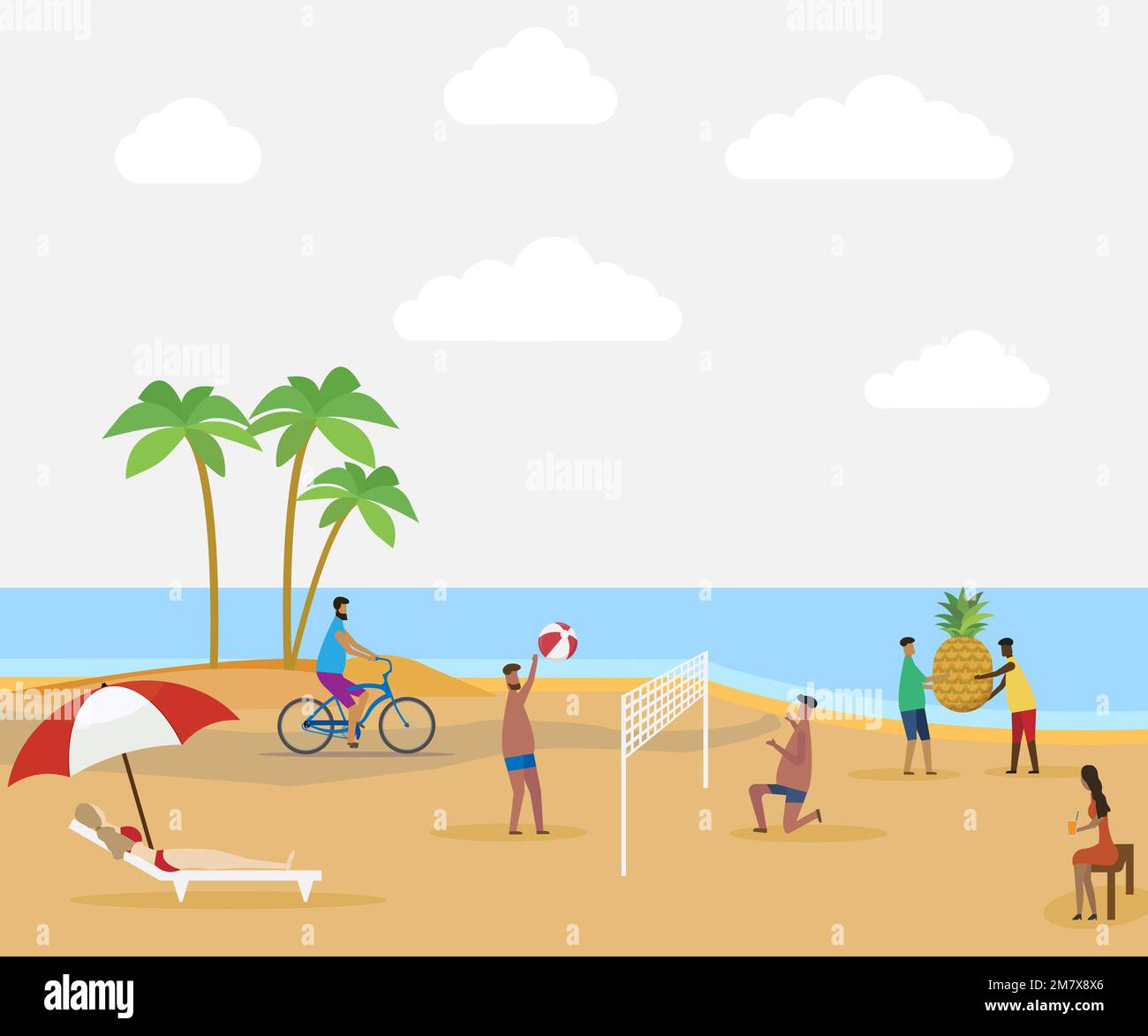 Couple raft swimming pool Stock Vector Images - Alamy