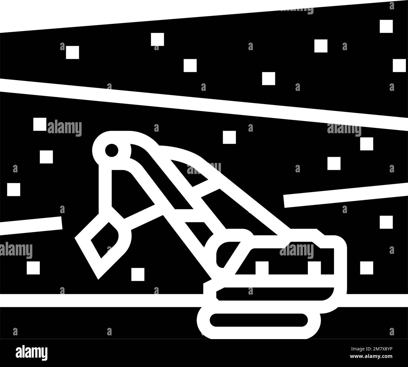 open pit mine steel production glyph icon vector illustration Stock ...