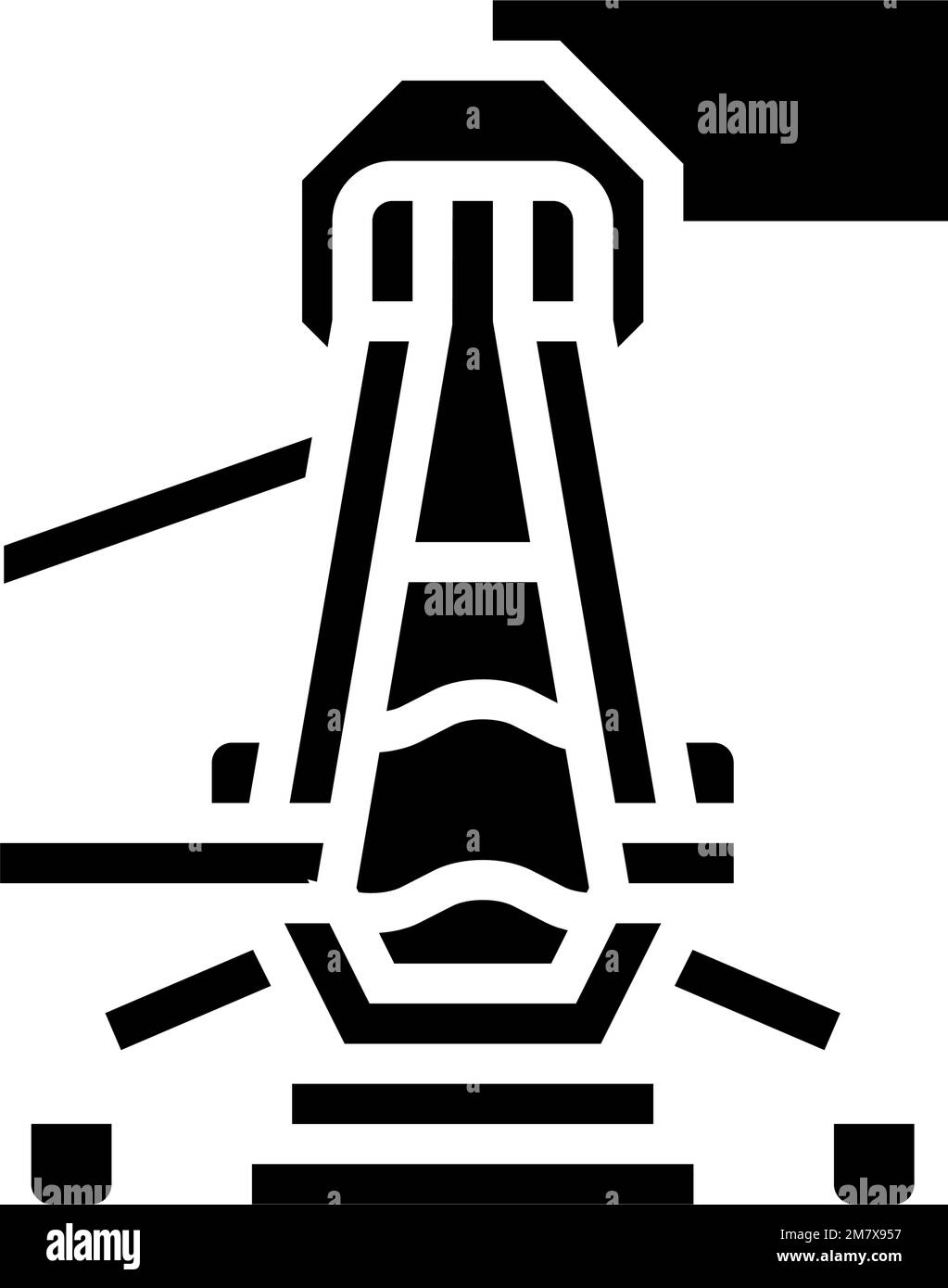 blast furnace steel production glyph icon vector illustration Stock ...