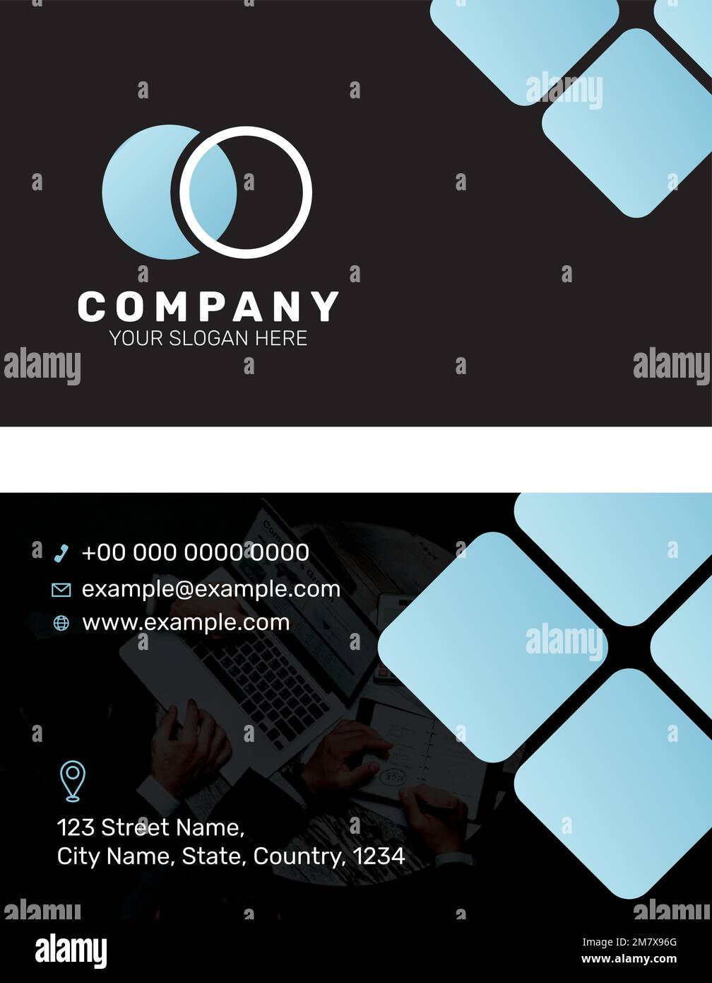 Editable business card template vector in modern design Stock Vector ...