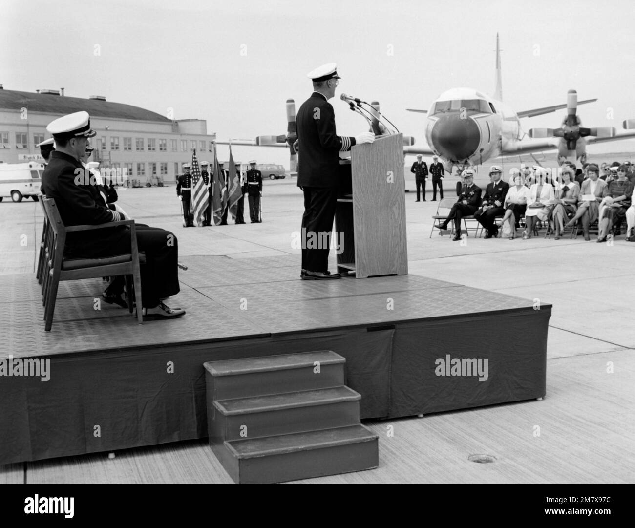 CAPT John R. Emerson speaks during change of command ceremony in which ...