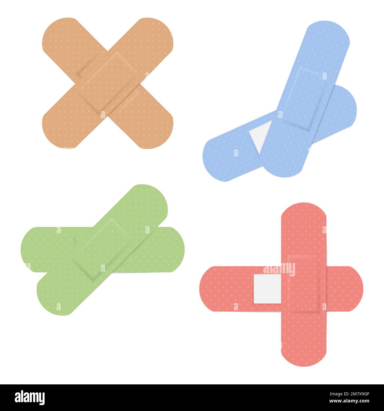 Medical adhesive bandage plasters isolated on white background. Vector ...