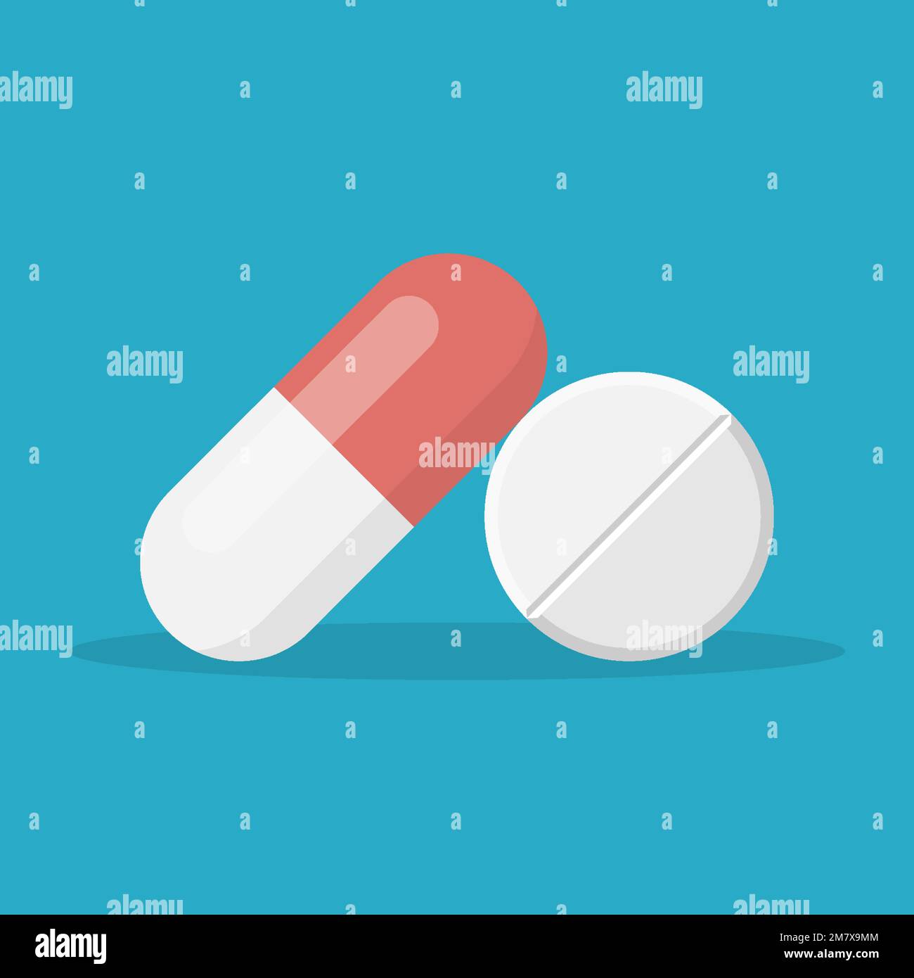 Pills flat icon isolated on white background. Vector illustration. Eps ...