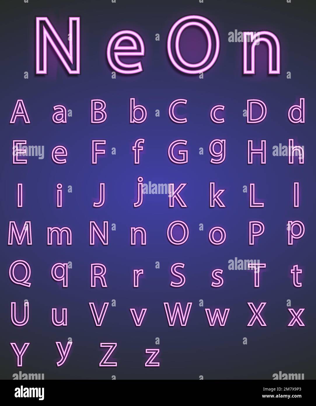 Neon letters Stock Vector Images - Alamy
