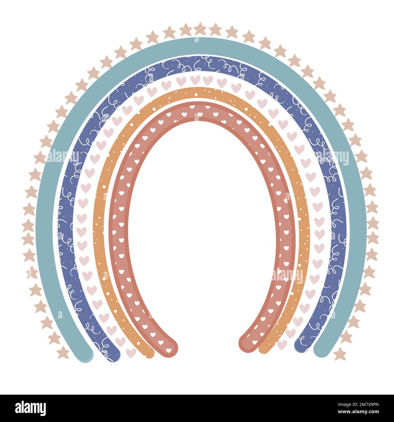 Pastel Boho Rainbow Sticker Style Stock Photo - Alamy