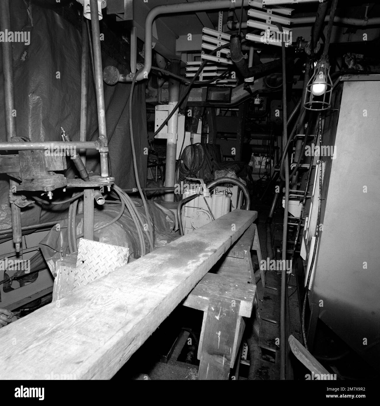 The lower level engine room aboard the guided missile frigate DE WERT ...