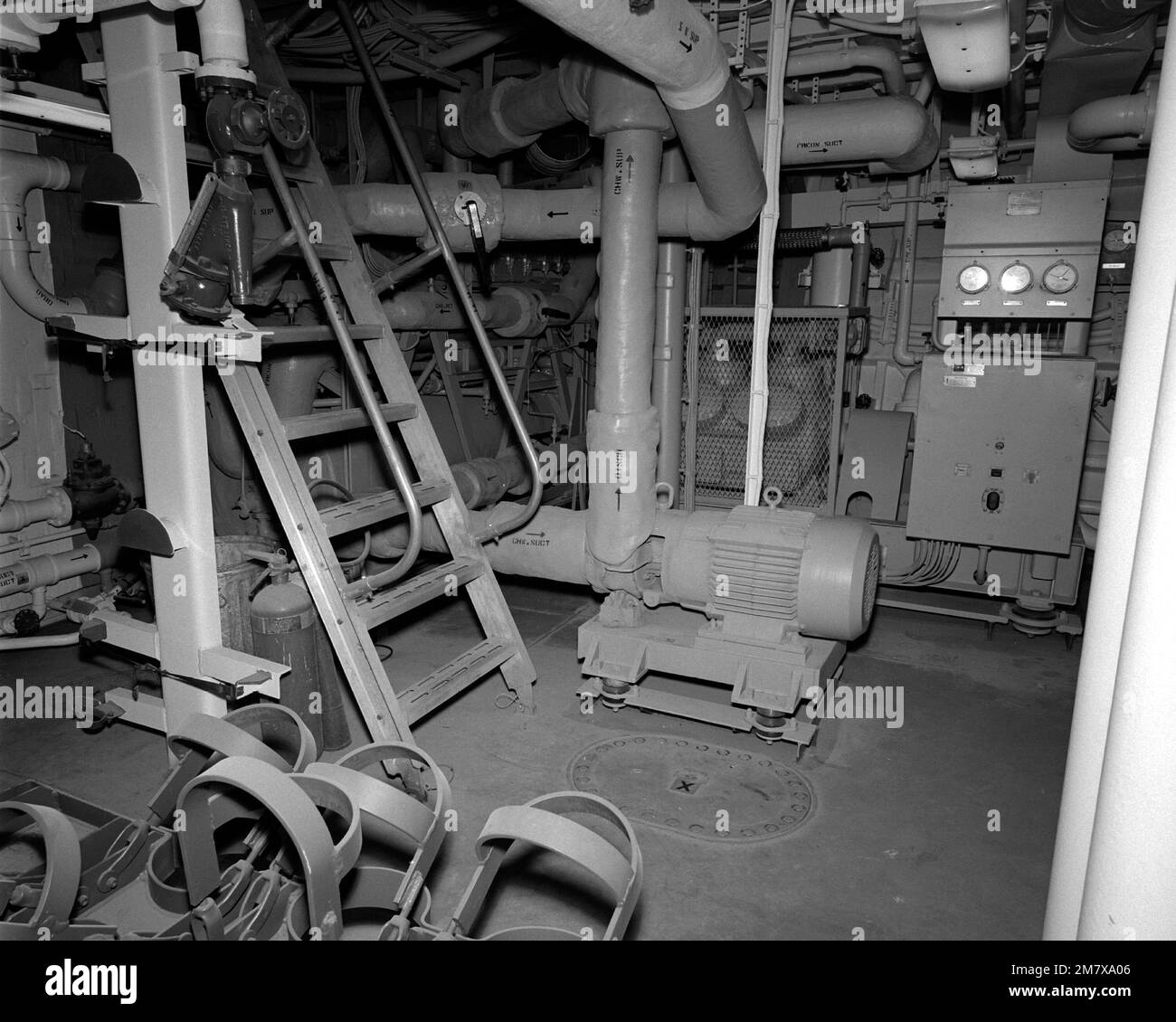 The air conditioning machinery room aboard the guided missile frigate ...