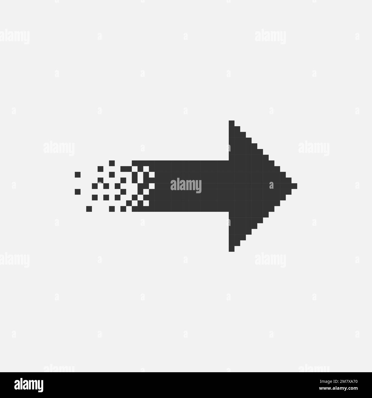 Pixel art design of the arrow logo isolated on white background. Vector ...