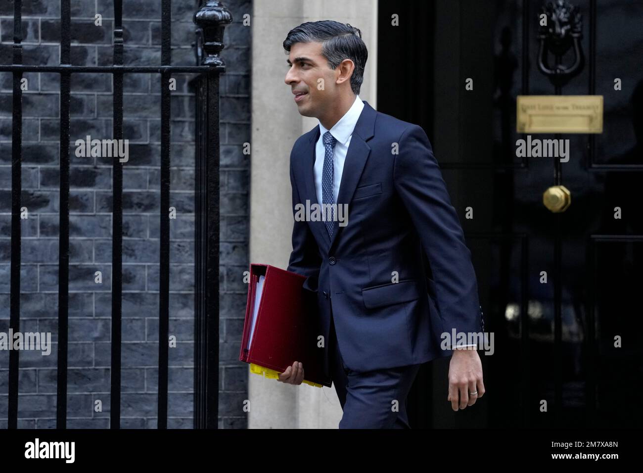 Britain's Prime Minister Rishi Sunak leaves 10 Downing Street to attend ...