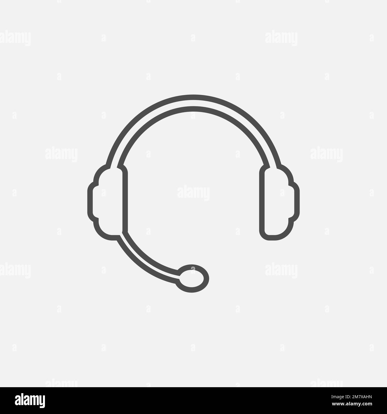 Headphone support icon isolated on white background. Vector ...