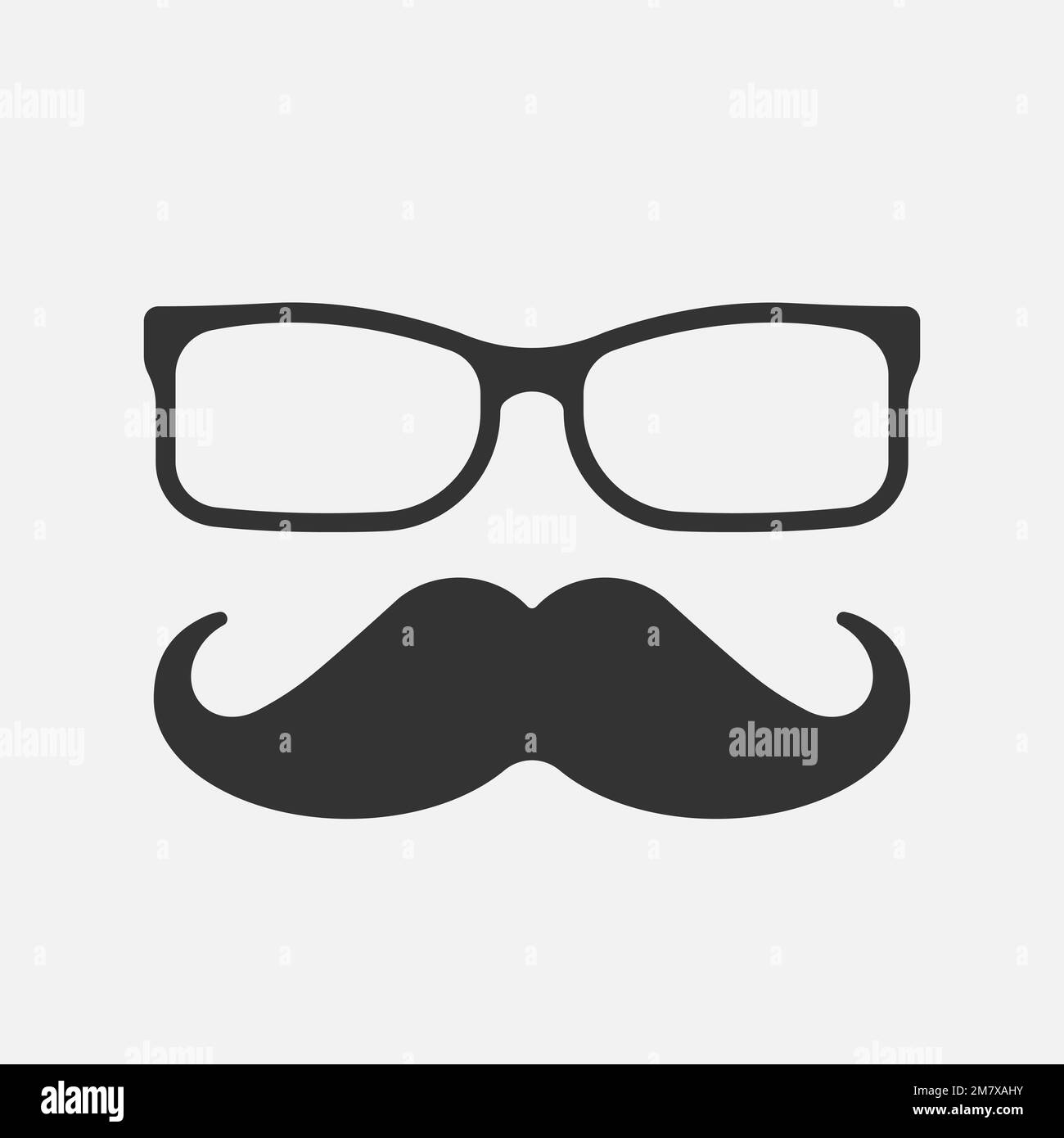 Mustache and Glasses Icon. isolated on white background. Vector ...