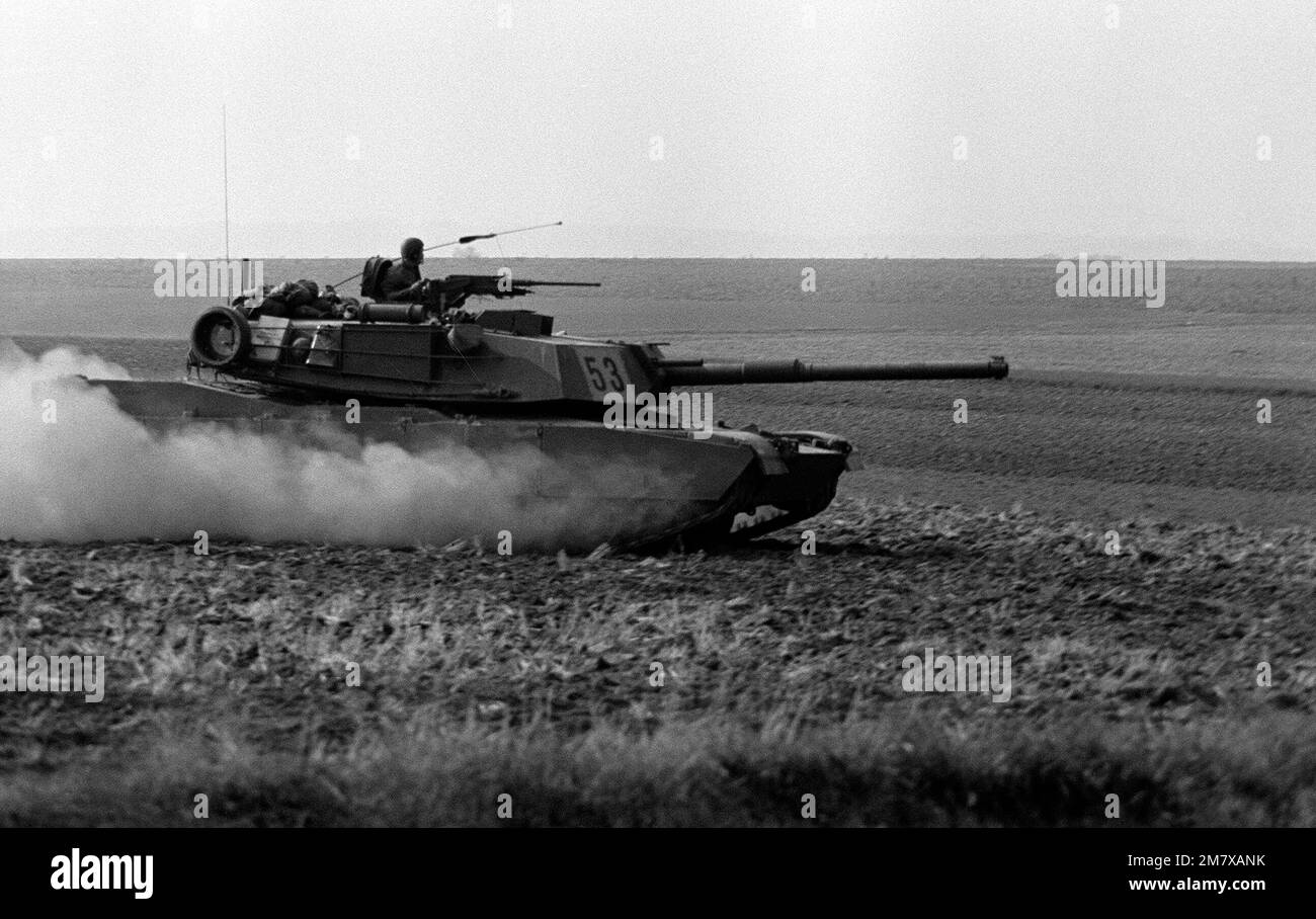 An M-1 Abrams tank assigned to the 2nd Battalion, 64th Armor, 3rd ...