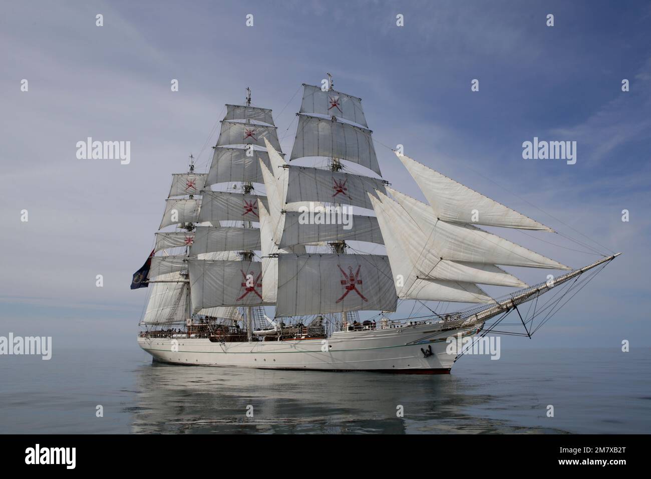 Omani Navy ship Shabab Oman II, Liberty regatta, 2019 Stock Photo - Alamy