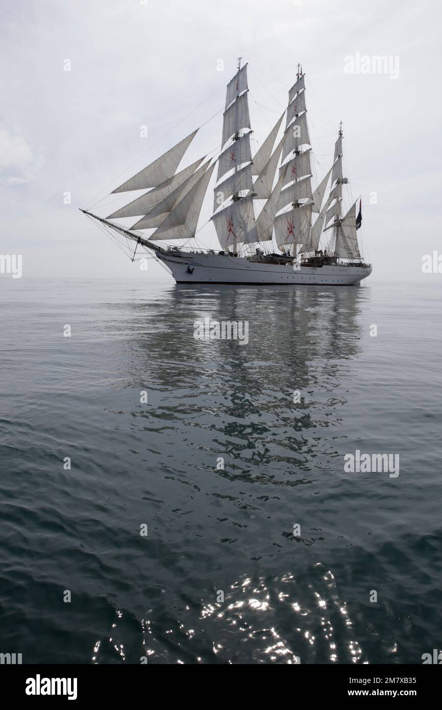 Omani Navy ship Shabab Oman II, Liberty regatta, 2019 Stock Photo - Alamy