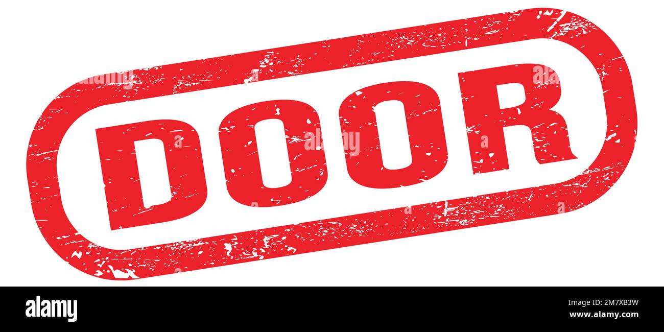DOOR, text written on red rectangle stamp sign Stock Photo - Alamy