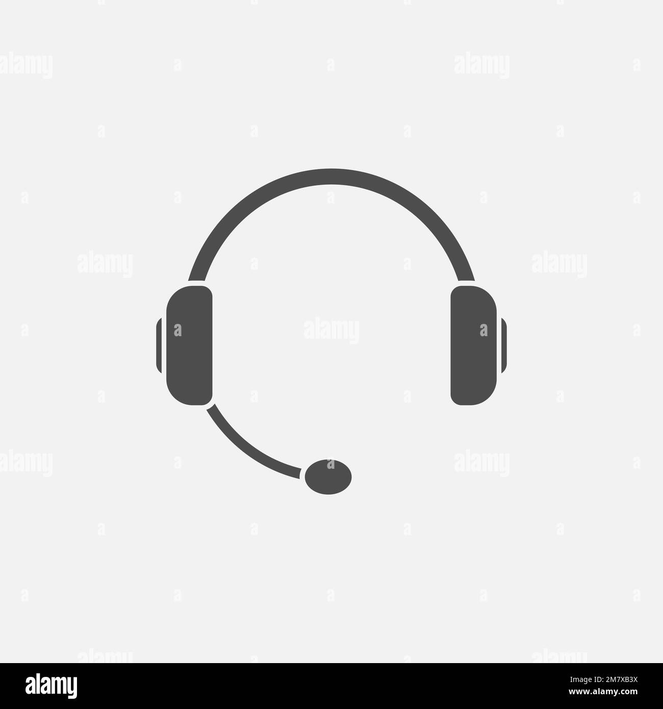 Headphone support icon isolated on white background. Vector ...