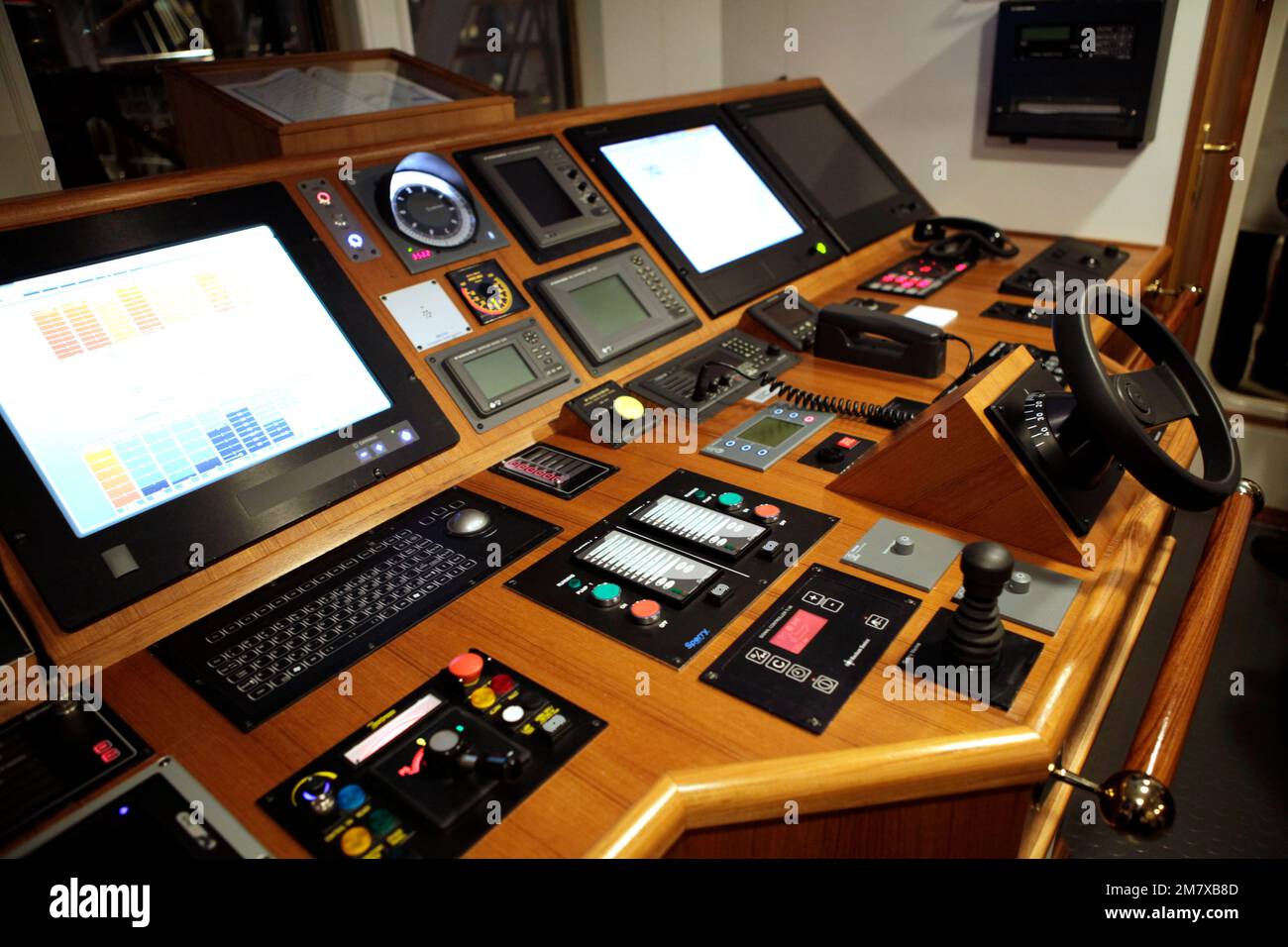 controls of Omani Navy ship Shabab Oman II Stock Photo - Alamy